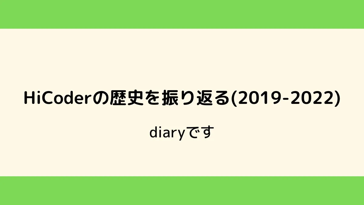 HiCoderの歴史を振り返る(2019-2022)